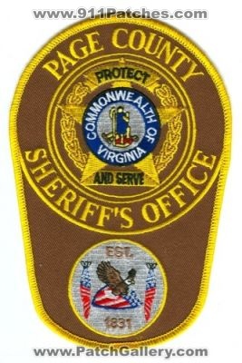 Virginia - Page County Sheriff's Office (Virginia) - PatchGallery.com Online Virtual Patch ...