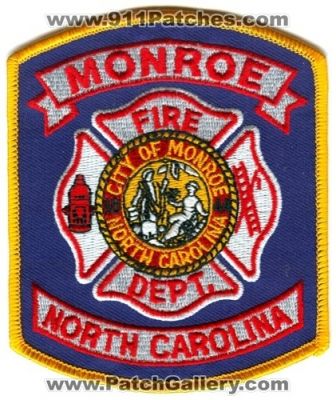 North Carolina - Monroe Fire Department Patch (North Carolina ...