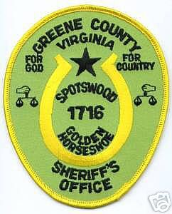 Virginia - Greene County Sheriff's Office (Virginia) - PatchGallery.com Online Virtual Patch ...