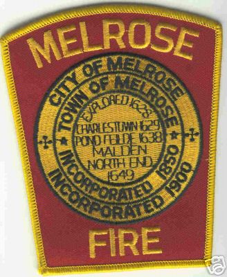 Massachusetts - Melrose Fire - PatchGallery.com Online Virtual Patch ...