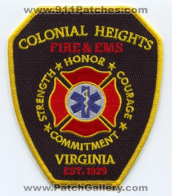 Virginia - Colonial Heights Fire and EMS Department Patch (Virginia) - PatchGallery.com Online ...