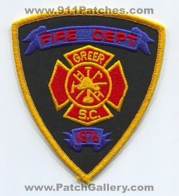 South Carolina - Greer Fire Department Patch (South Carolina ...
