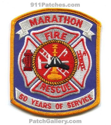 Florida - Marathon Fire Rescue Department 50 Years of Service Patch ...
