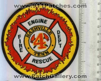 Tennessee - Nashville Fire Engine 4 (Tennessee) - PatchGallery.com ...
