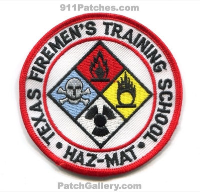 Texas - Texas Firemens Training School HazMat Patch (Texas ...